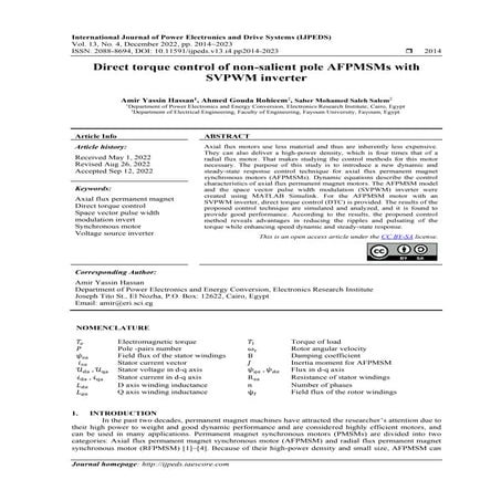 Direct Torque Control Of Non Salient Pole Afpmsms With Svpwm Inverter Pdf