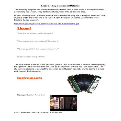 PA_edTPA_Task 1_Part C_Instructional_Materials | PDF