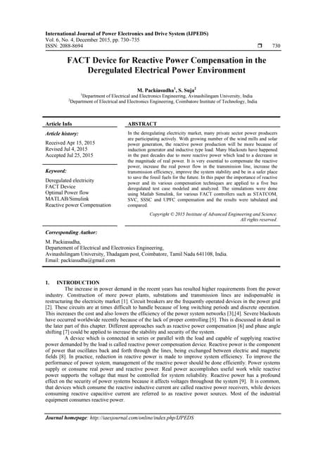 Modeling and Simulation of Unified Series Shunt Compensator for Power Quality Improvement | PDF