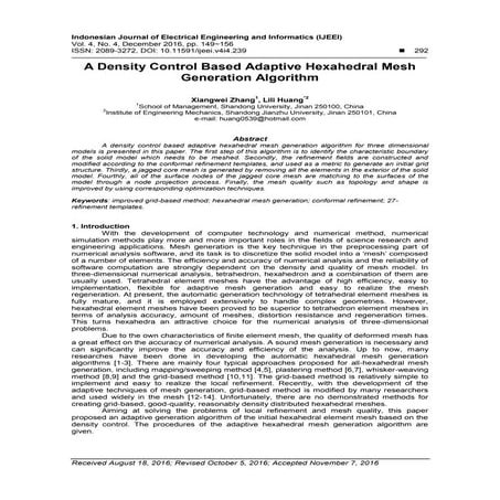 A Density Control Based Adaptive Hexahedral Mesh Generation Algorithm Pdf 9592