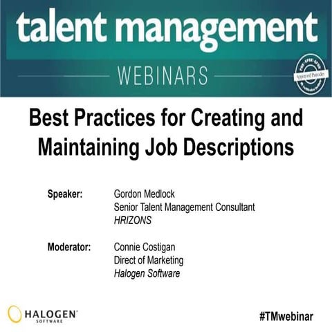 Best Practices for Creating and Maintaining Job Descriptions | PPTX