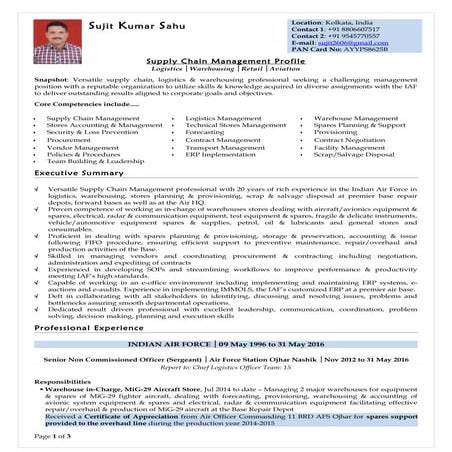 Sujit Kumar Sahu - Resume | DOC | Logistics | Business