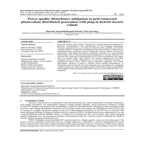 Power quality disturbance mitigation in grid connected photovoltaic ...