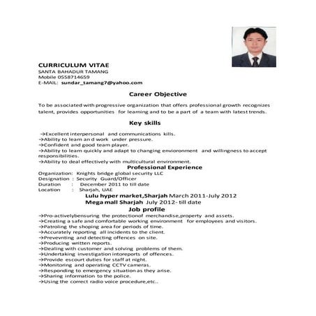 CURRICULUM VITAE sales | DOCX