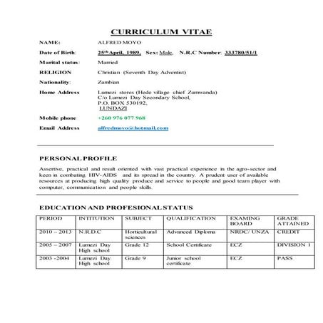 CURRICULUM VITAE ALFRED | DOCX