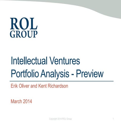 What's Inside Intellectual Ventures' Patent Portfolio | PPT