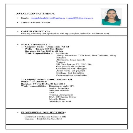 Anjali Resume | DOCX