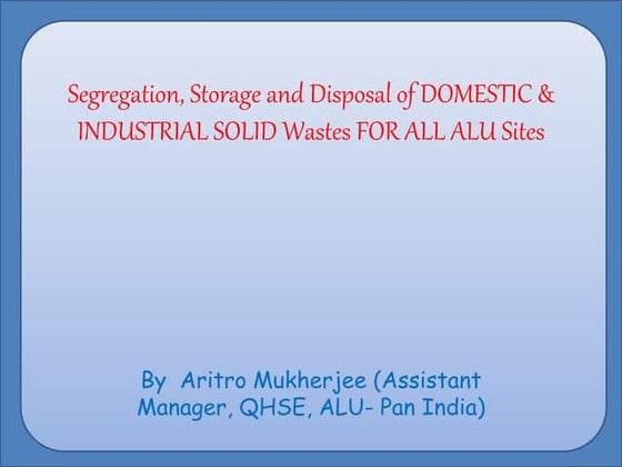 Biomedical waste management | PPT