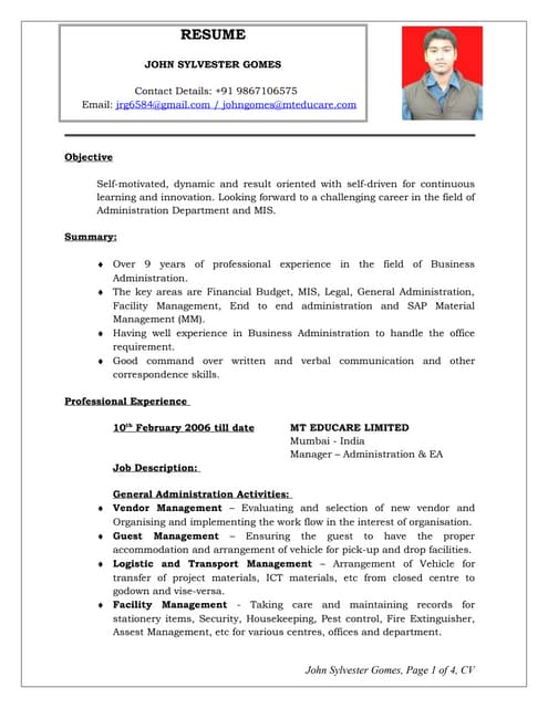 Resume - Prashant1 | PDF