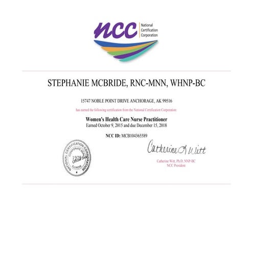 WHNP NCC Certificate | PDF
