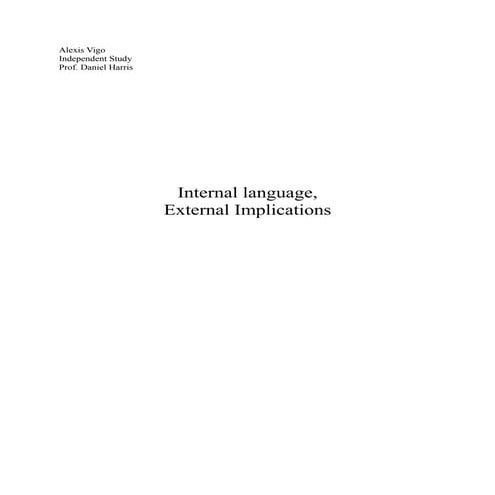Internal Language - External Implications | PDF