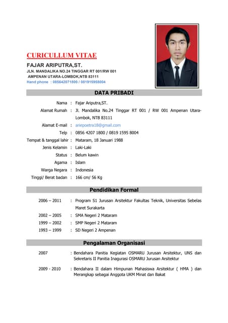 DAFTAR RIWAYAT HIDUP | PDF