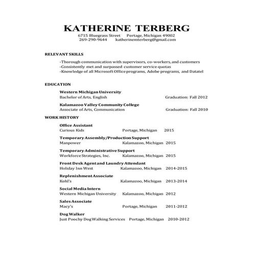 Kimberly Guillen's Resume | DOC