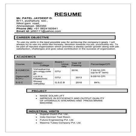 RESUME JD | PDF