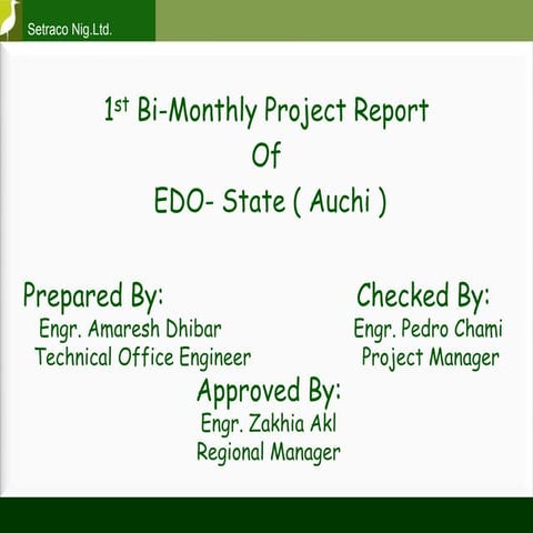 Setraco EDO State project presentation | PPTX