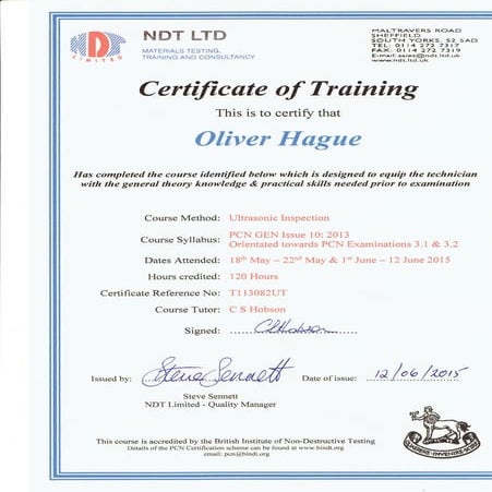 ut cert of training | PDF