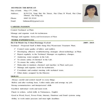 CV- Do Pham Thi Binh An | PDF