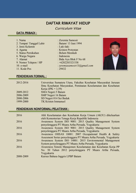 CV Angga Yumam Sukmanto (Ahli K3 Umum)