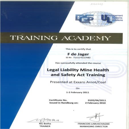 LEGAL LIABILITY SAFETY JP DE JAGER | PDF