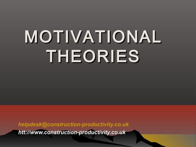 Theories of motivation | PPTX