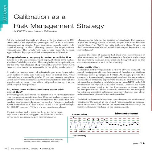 Calibration as a Risk Management Strategy AMBA 2015 | PDF | Business ...