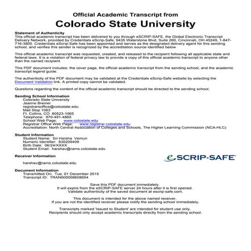CSU transcript | PDF