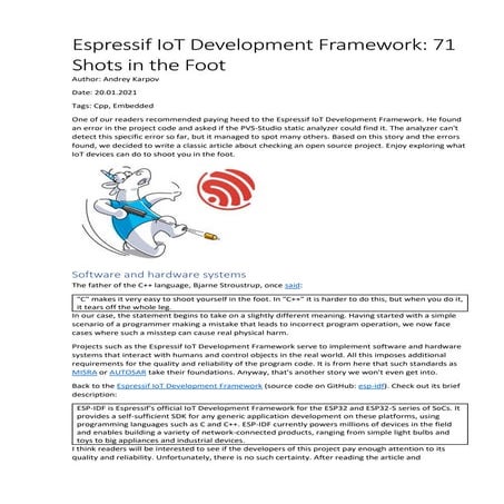Espressif Iot Development Framework 71 Shots In The Foot Pdf