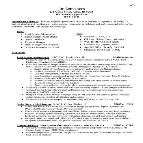 Jim Lemasters -Professional Resume | DOCX
