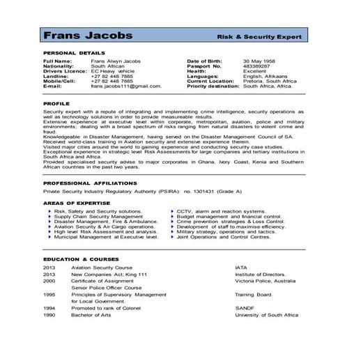 Frans Jacobs CV 2016 f | DOCX