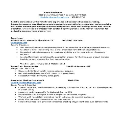 resume nicole Heyeman | DOCX | Business Administration | Business