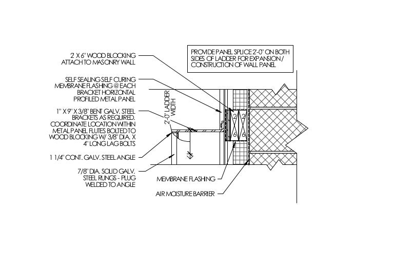 INT. DET. @ ROOF LADDER - STUD WALL