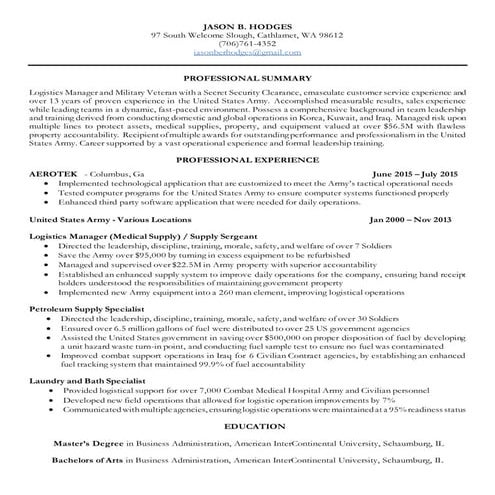 Professional Resume | DOCX