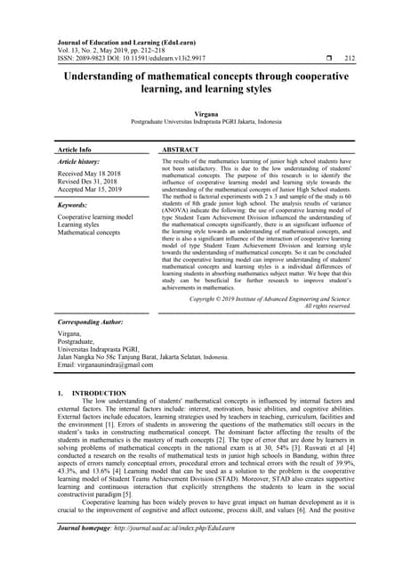 Cooperative Learning Model: The Power of Two Vs Tea Party | PDF