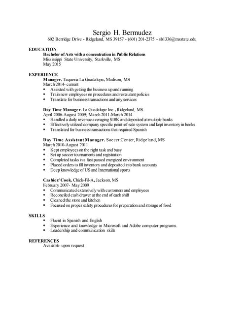 Rachel Resume 9-14-16 | PDF