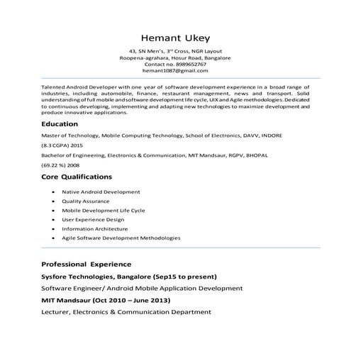 Resume | DOCX | Operating Systems | Computer Software and Applications
