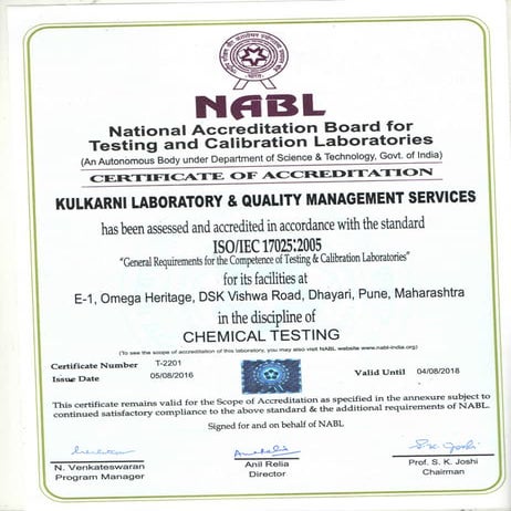 NABL CERTIFICATE for PAINT FOOD WATER ADHESIVE SALT SPRAY | PDF