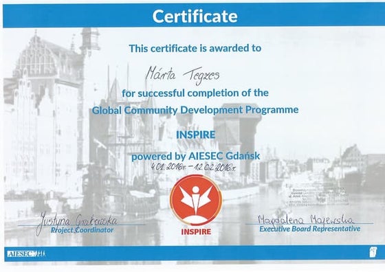 Internship certificate - aiesec | PDF | Undergraduate Education | College Education