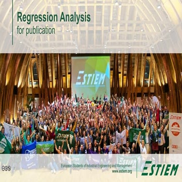 07 - Analysis Regression - ESTIEM Lean Six Sigma Green Belt Course | PPT