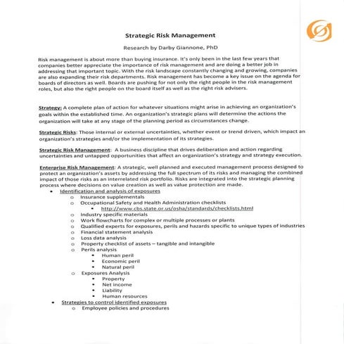 Strategic Risk Management | PDF