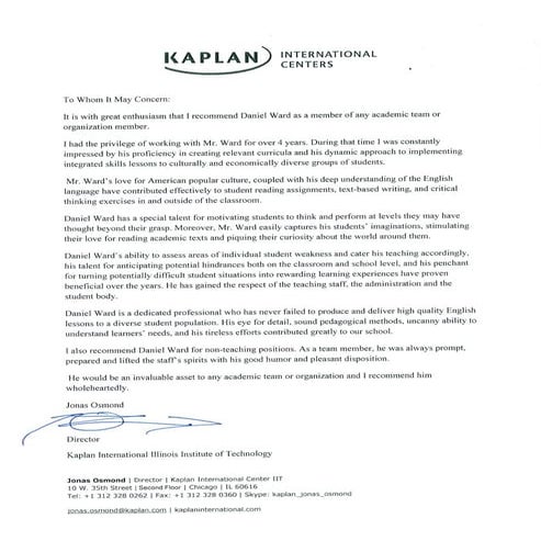 ward rec letter | PDF