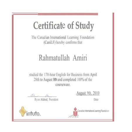 Certificate of Study | PDF