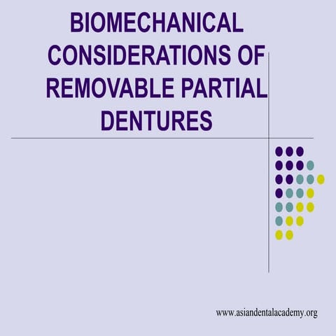 biomechanics of removable partial denture | PPT