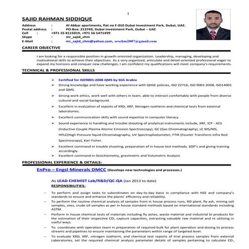 Sajid'' CV | DOC