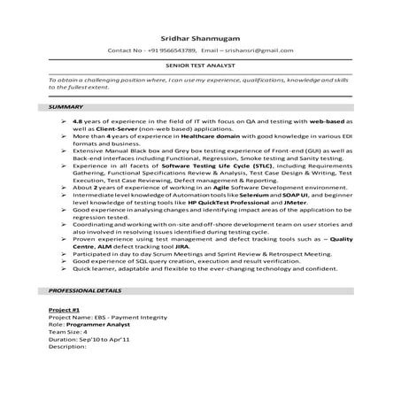 Salesforce Testing Resume