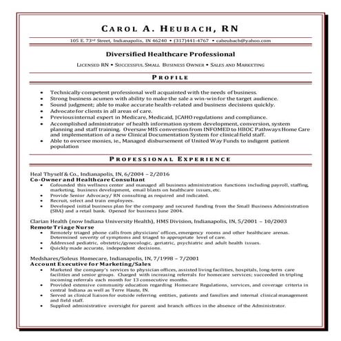 Carol's Resume 2016 | DOCX