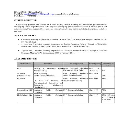 resume manish.docxunew | DOC