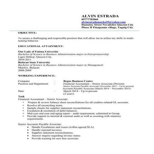 alvin resume | PDF