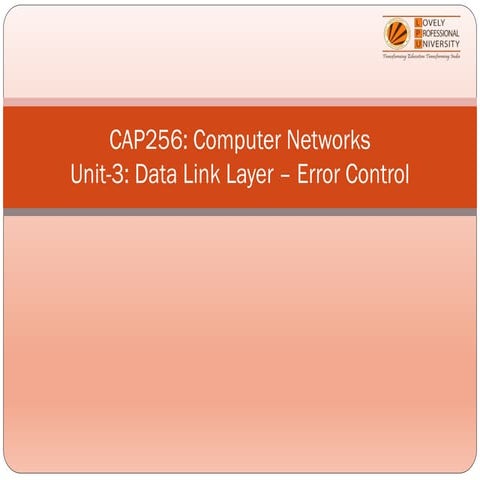 07 Data Link Layererror Control Pdf