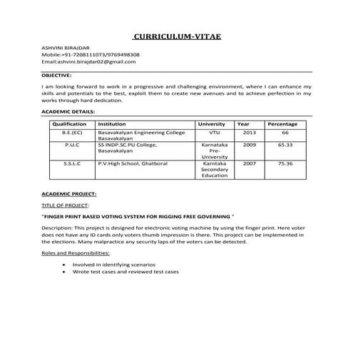 Fresher_CV_BE_EC | DOCX | Religion & Spirituality