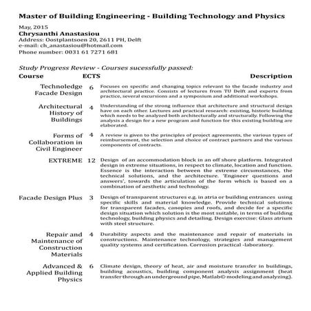 MSc Study Program & Previous work | PDF